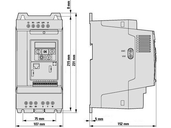 Elektrimootori sagedusmuundur 3-faasiline, 4kW - 275€, Eaton, DC1 ...
