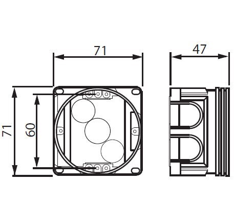 Seadme-/harutoos kiviseina Ø71x47mm, ABB, Ensto, AU3.2, AU 3.2 ...