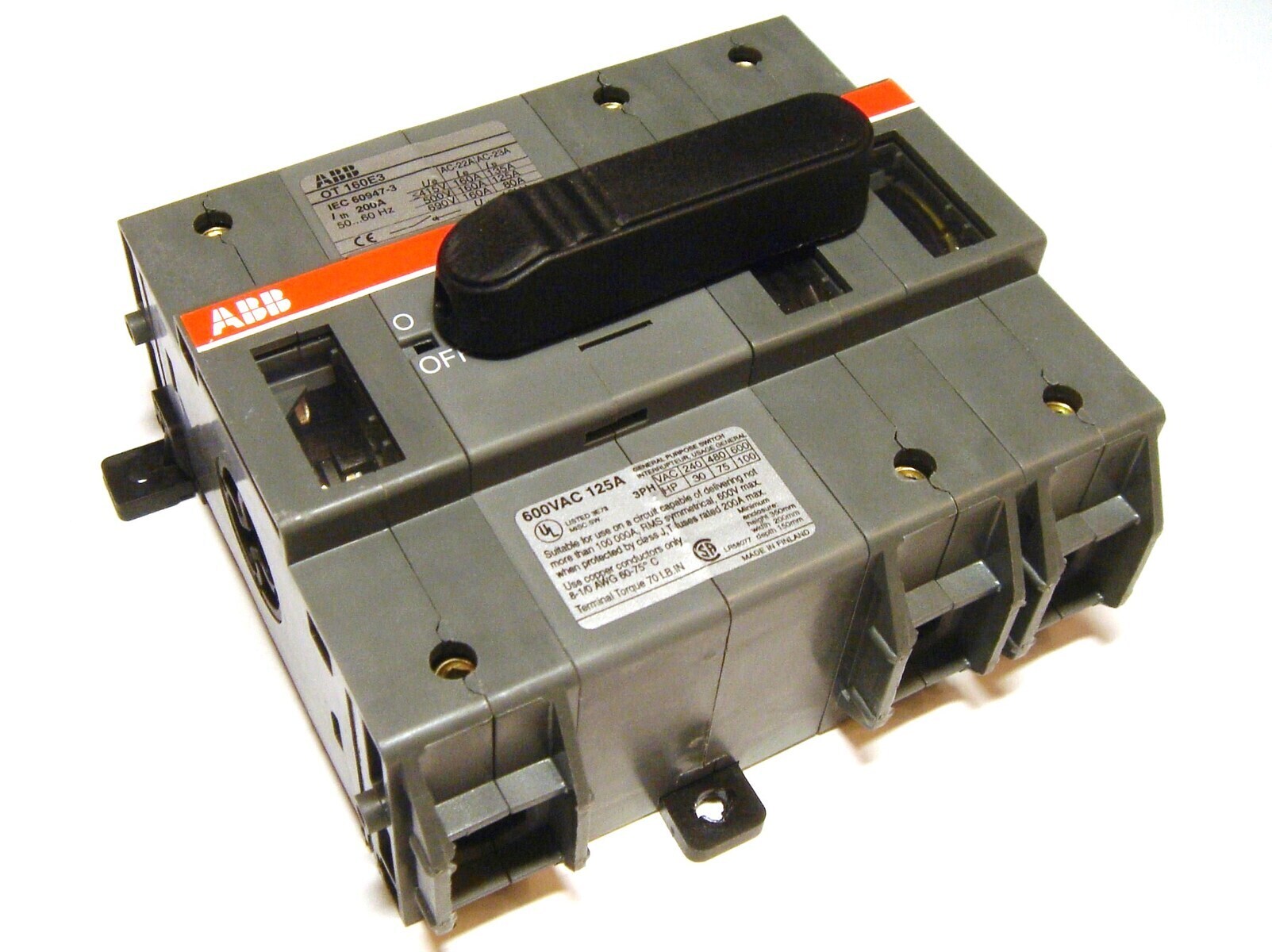 Модульный поворотный выключатель 3-фазный 160A, 160 A, OT 160E3 ...