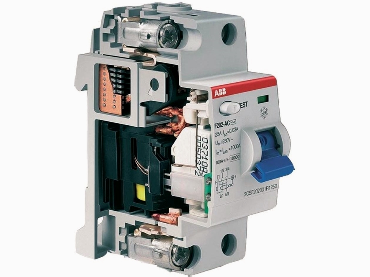 Rikkevoolukaitse 1-faasiline 25A - 16€, 30mA(0,03A), ABB, F202 AC-25/0,03, 2CSF202001R1250, 25 A ...