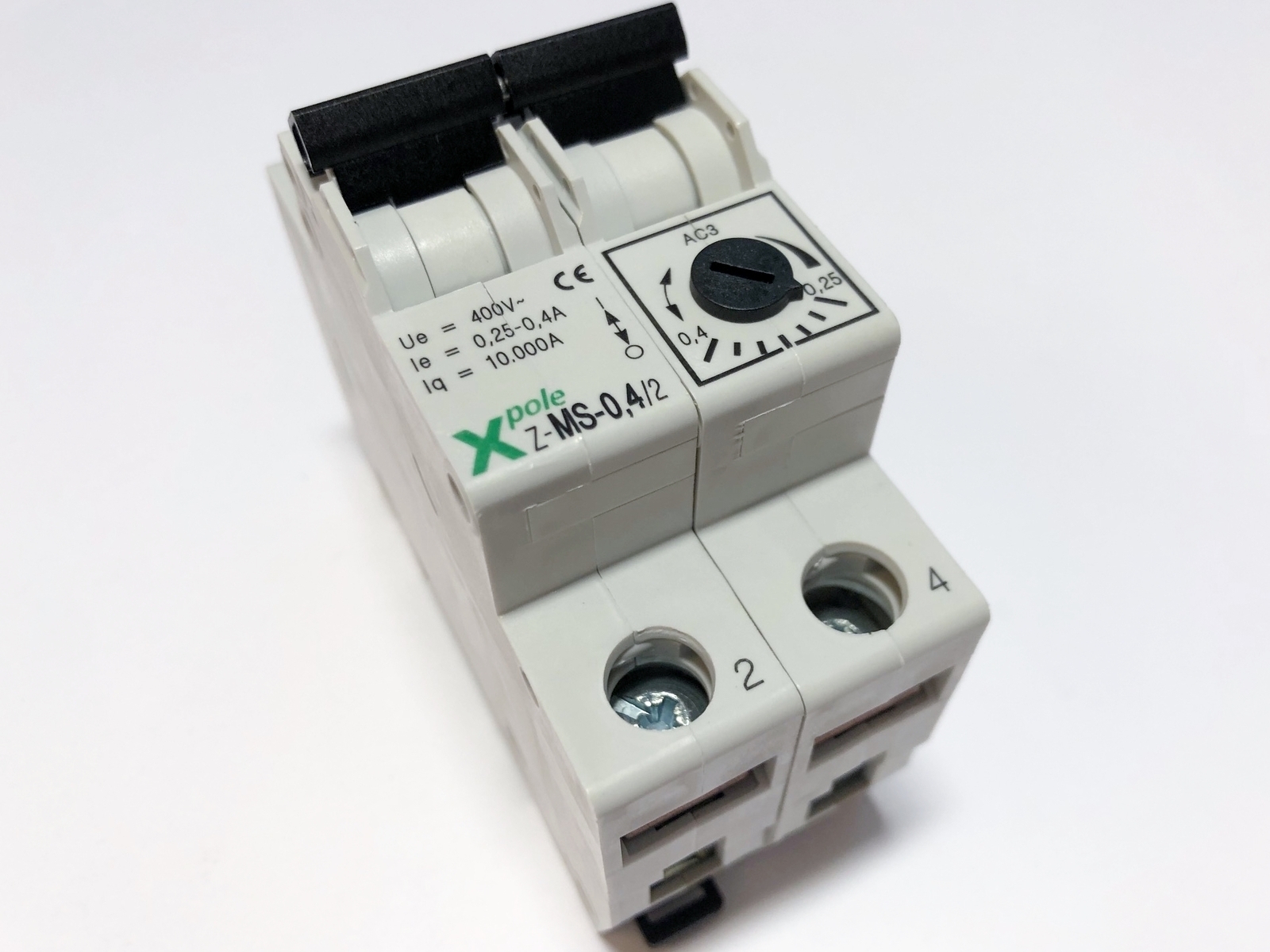 Mootorikaitselüliti 1-faasiline 0,25A-0,4A - 8€, Moeller, Z-MS-0,40/2, 248391, Eaton, 2 ...